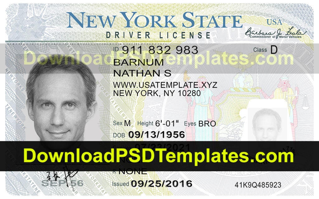 Fully Editable Ny New York Driving Licence Psd Template Profile For